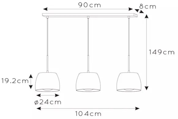 Lucide 30488/03/30 - Lustr na lanku NOLAN 3xE27/40W/230V černá