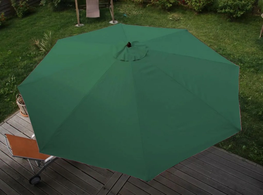 Slunečník Florida Ø 3,5m - polyester/dřevo - zelená