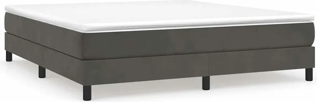 Box spring postel s matrací tmavě šedá 180x200 cm samet 3144346