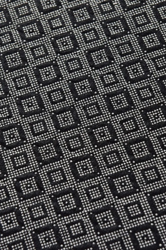 Conceptum Hypnose Kusový koberec Kazayağı Djt, Černá, Bílá, 80 x 120 cm