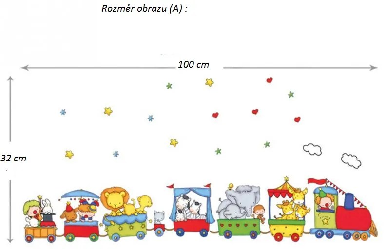 Živá Zeď Samolepka na zeď Zvířecí cirkus Velikost: 120 x 175 cm