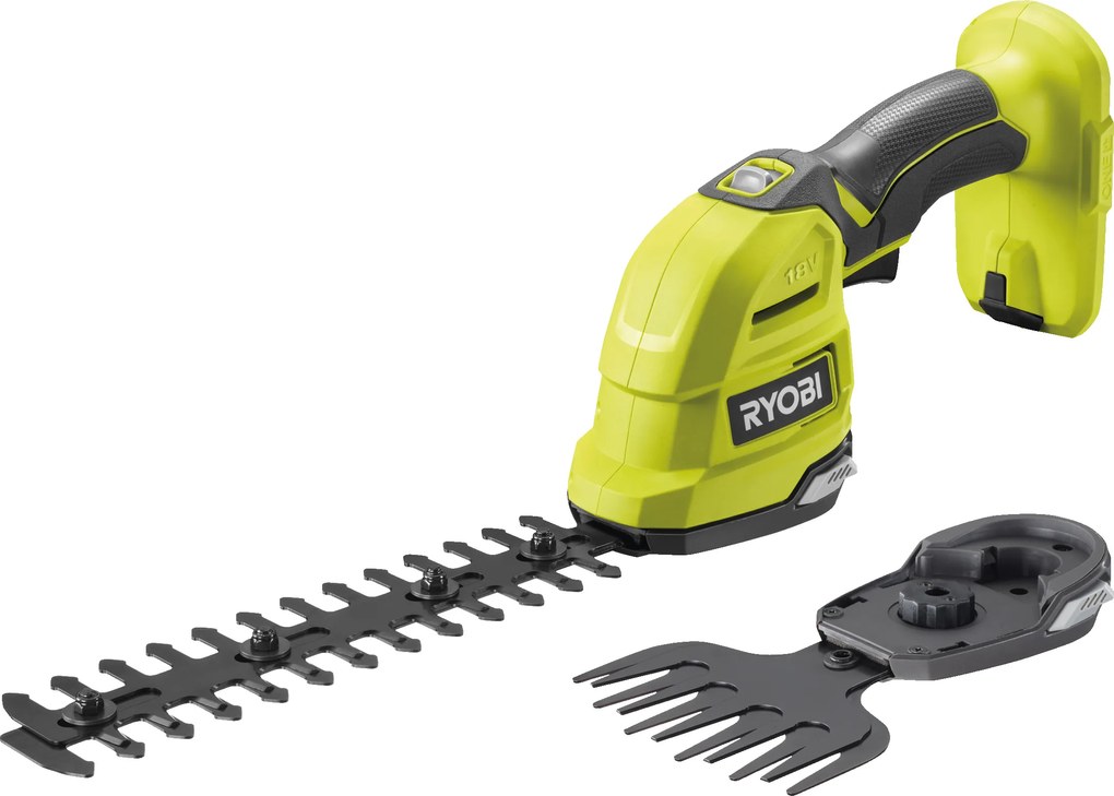 Ryobi RY18GSA-0 18V ONE+ nůžky na trávu/zastřihávač trávy a keřů 2v1 odolné nože z oceli 20 cm