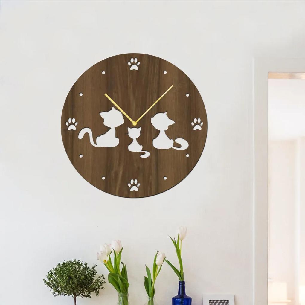 dřevo života Nástěnné hodiny KITTY Barevný vzor: Černá, Velikost hodin: 50x50