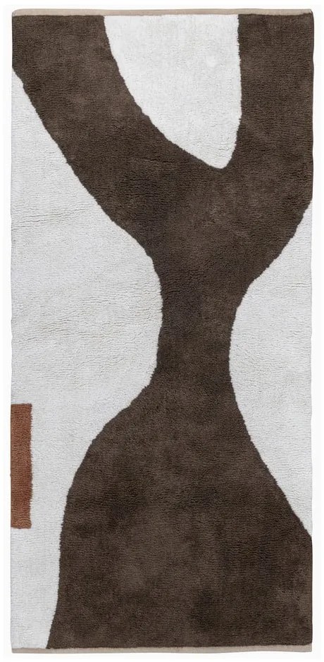 Bílo-hnědý pratelný bavlněný běhoun 70x150 cm Figura – Mette Ditmer Denmark
