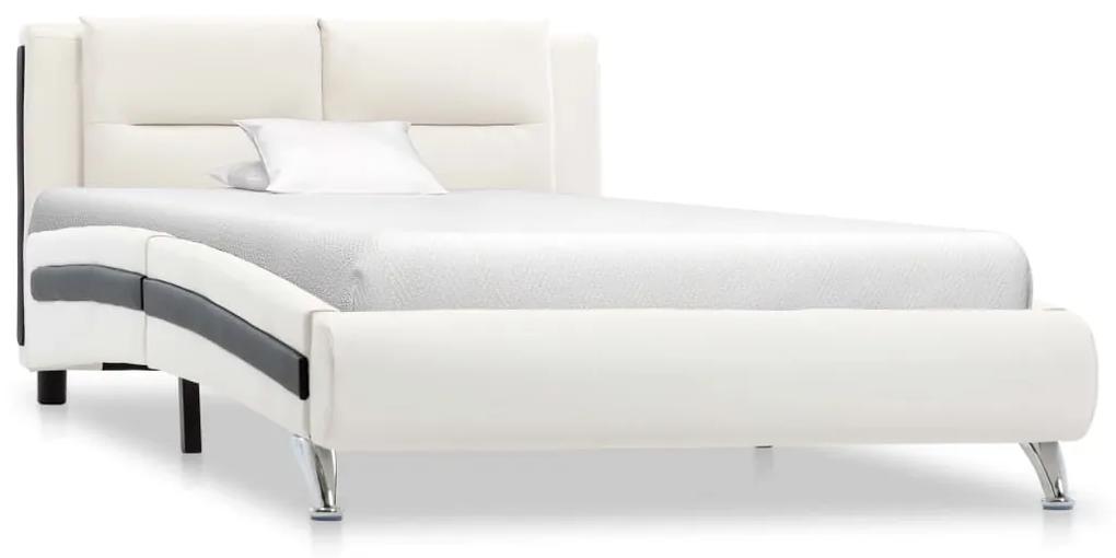 286841 vidaXL Rám postele bílý umělá kůže 90 x 200 cm