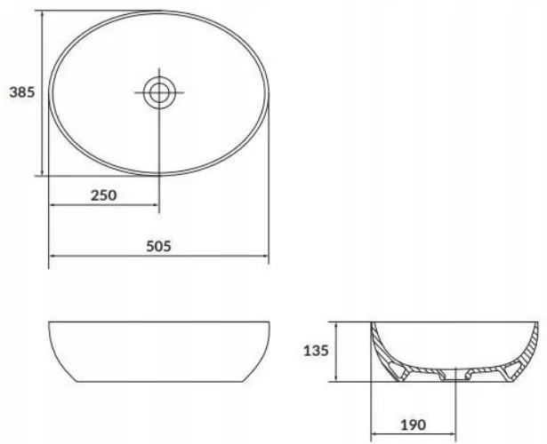 Cersanit Larga, umyvadlo na desku 50,5x38,5x13,5 cm, zelená matná, K677-054