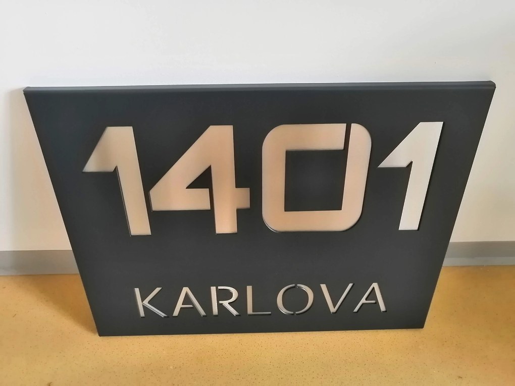 Domovní číslo tabulka lakovaná 10 Velikost: 47 x 25 cm (XXL), Odstín: RAL 7016 - Antracit