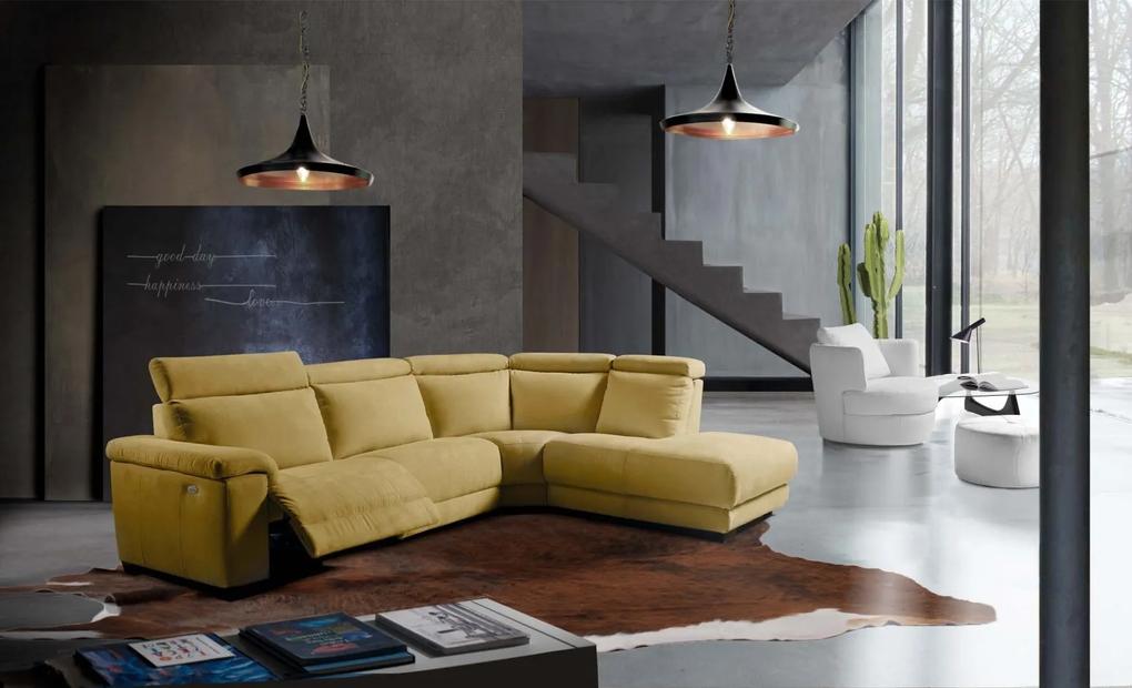 Pregio Italia sofa&relax Moderní polohovací sedačky DEKTRA Provedení: 3 místná 1 el. pol + roh + rohové ukončení, Vzorník látek: tekno fibra 03 milk