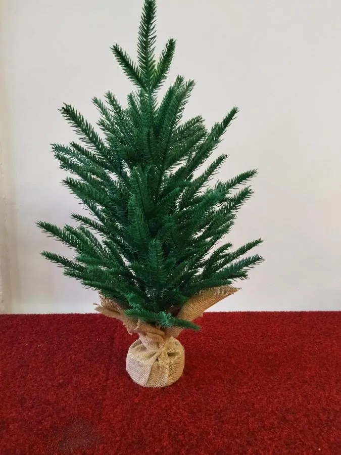 Vánoční stromeček umělí s jehličím 57 cm, plast a kov, IP20 do interiéru