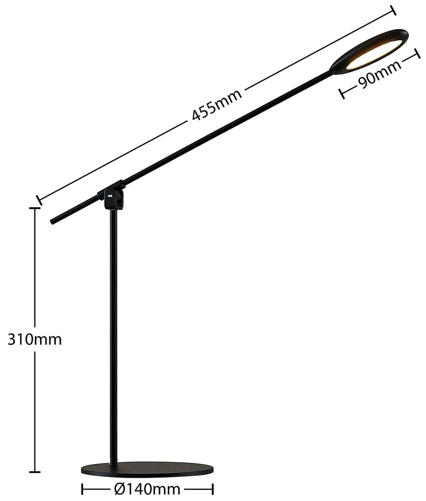 Prios Ihario stolní lampa LED CCT, černá