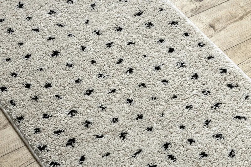 Dywany Łuszczów, Běhoun Berber Syla B752 dots cream, 70x200, bílá, kuchyně