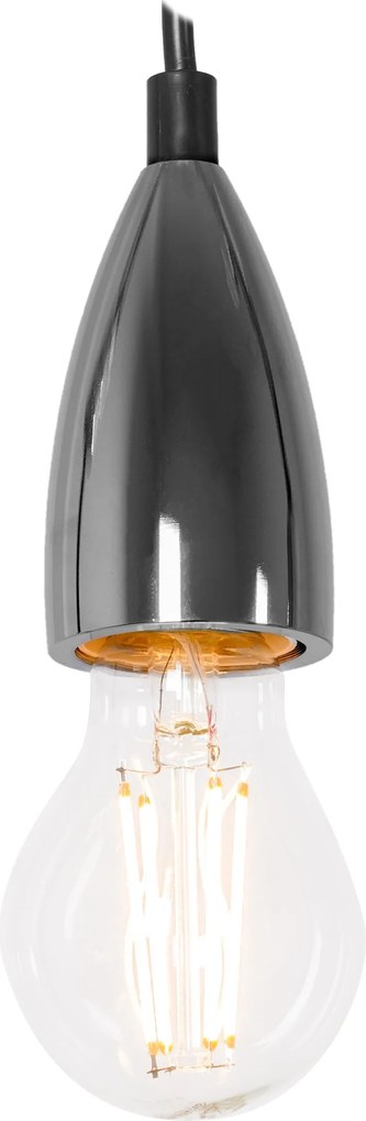 Toolight Rea, Stropní lampa Závěsná žárovka Chrome Black APP357-1CP, OSW-08423