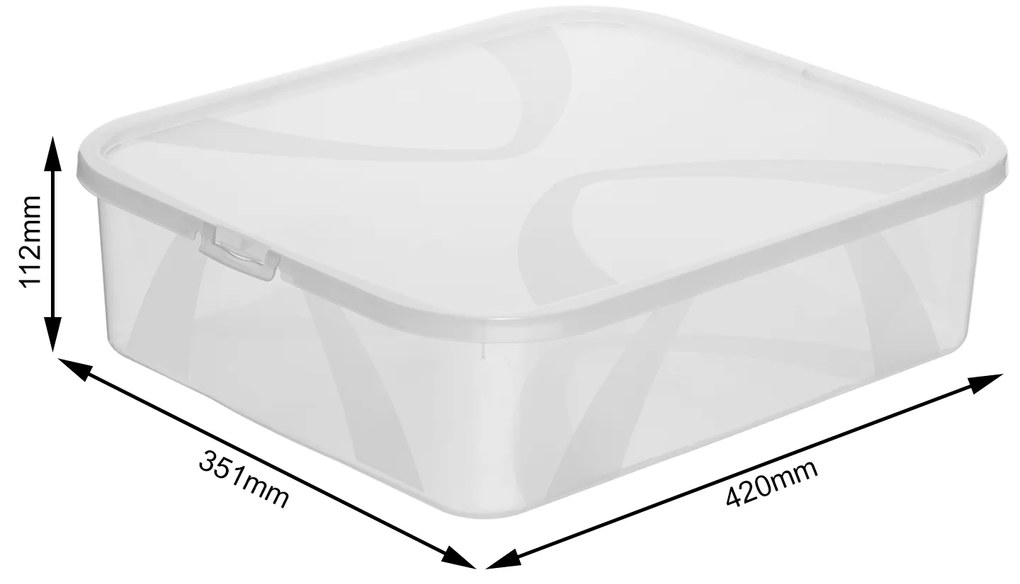 Sada 4 kusů úložných boxů s víkem, Rotho LONA, 42x35x11 (12l) SADA