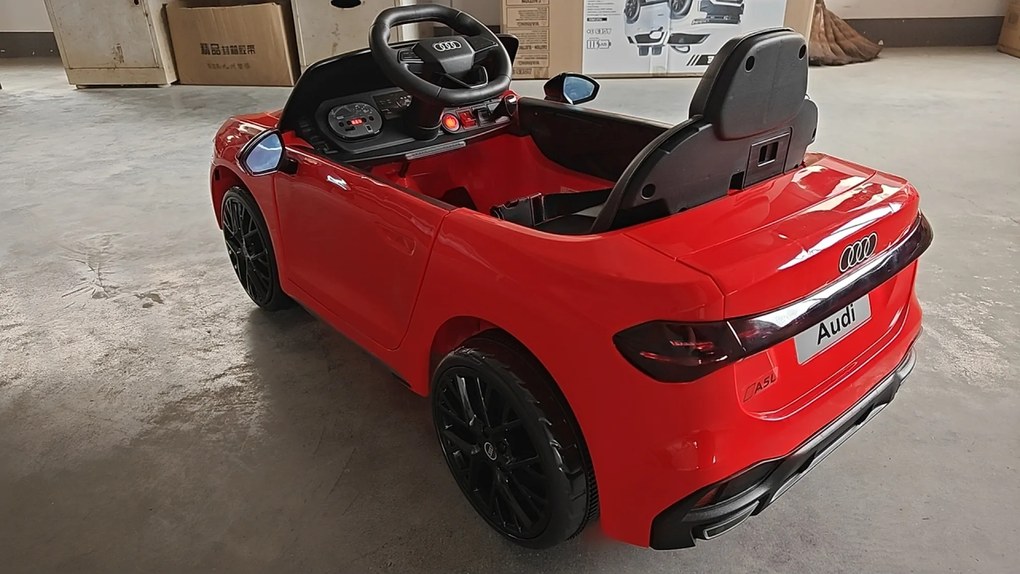 AIYAPLAY Dětské elektrické auto 12V Audi A5L s dálkovým ovládáním, lithiová baterie, 2 motory, dálkové ovládání, červená