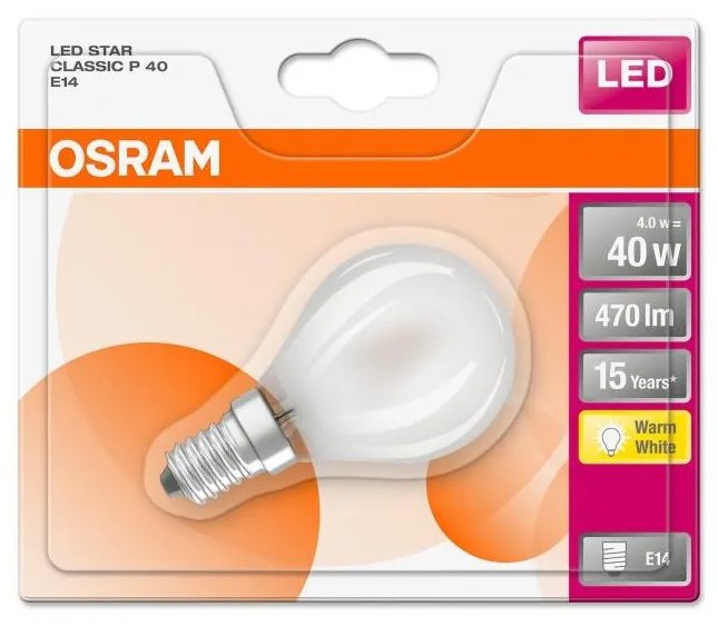 Osram LED Žárovka STAR P40 E14/4W/230V 2700K - Osram P224747
