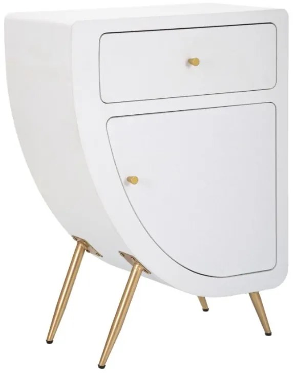 Designový noční stolek Raghnall 60 cm bílý