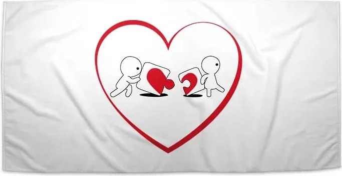 Sablio Ručník Puzzle love - 30x50 cm