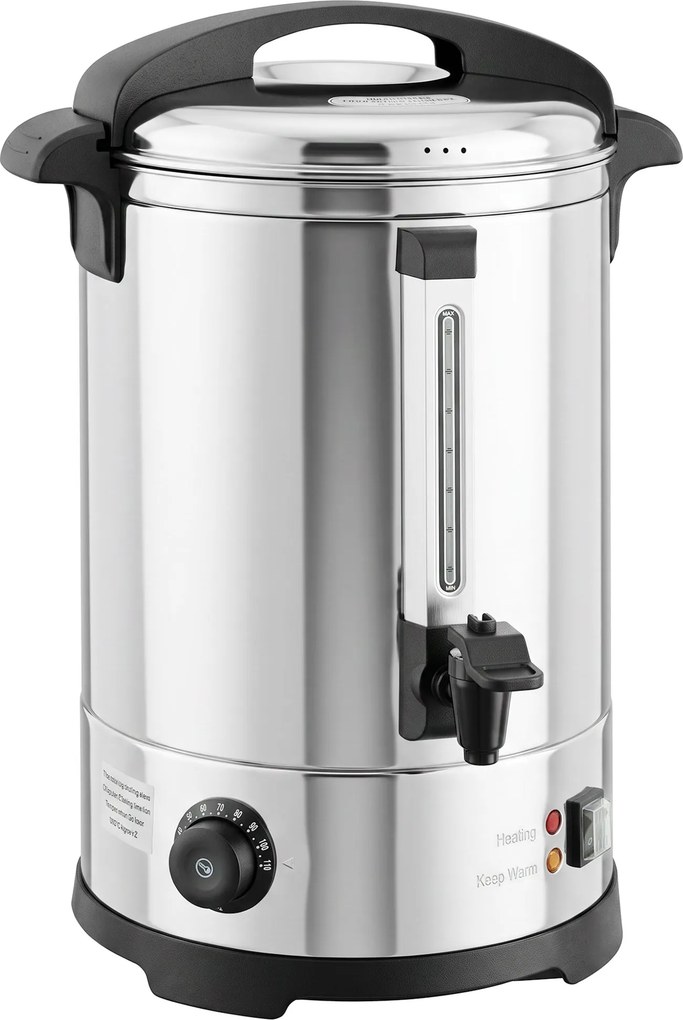 HOMCOM ohřívač vody 6,5 L, 1500 W, nerezová ocel, s termostatem, funkcí udržování teploty a výpustným kohoutkem