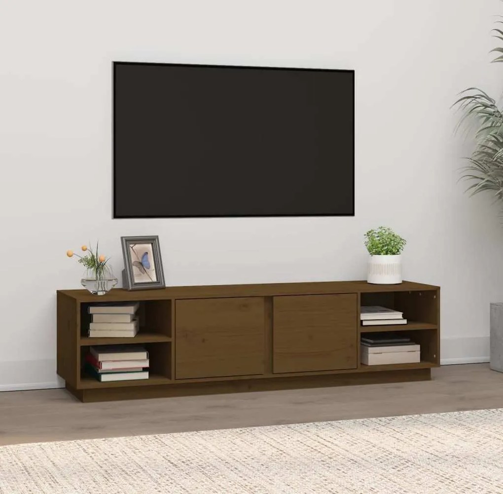 vidaXL TV skříňka 156 x 40 x 40 cm masivní borové dřevo [814458] Barva: Bílá