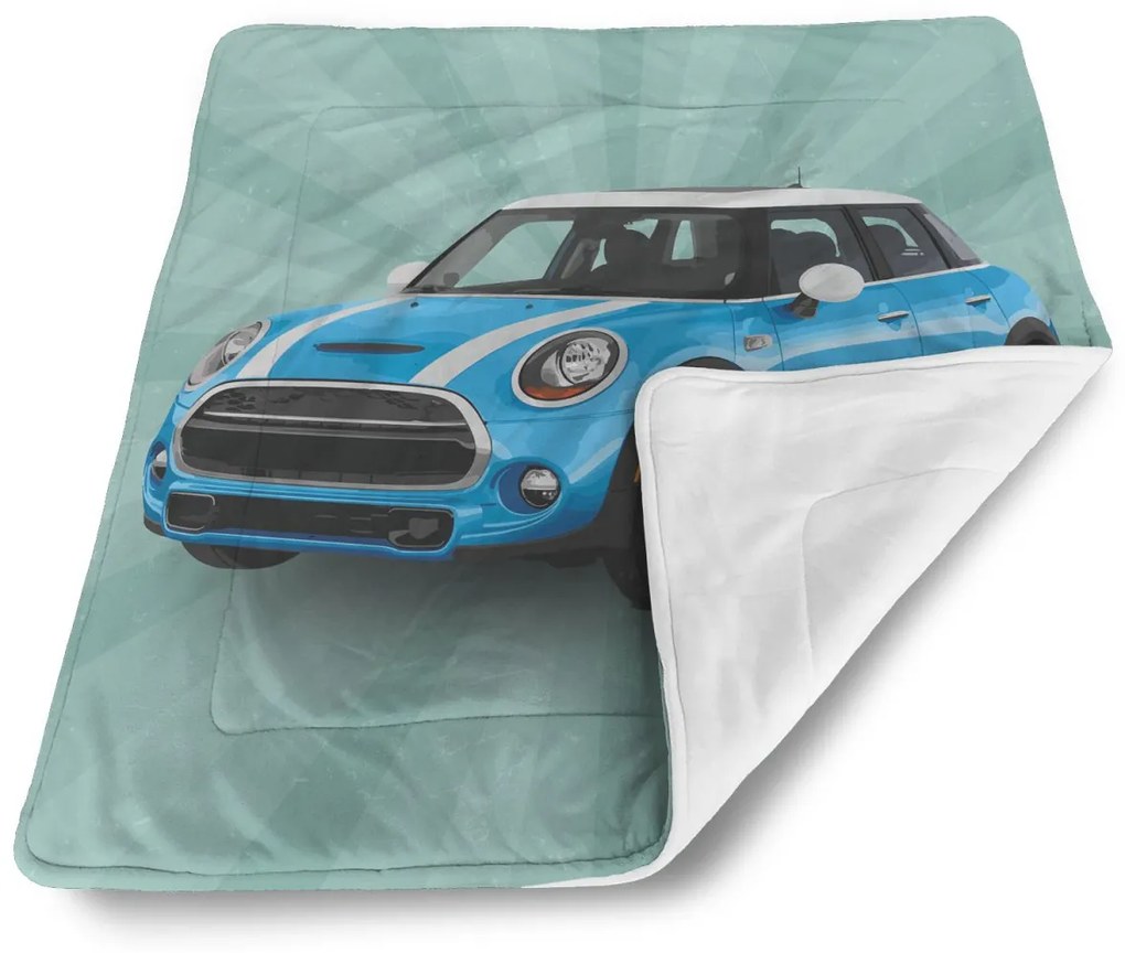 Sablio Deka pro miminko Mini sedan Zelené pozadí - 80x100 cm