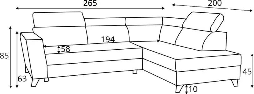 Casarredo - Komfort nábytek Rohová sedací souprava PRADIS rozkládací s úložným prostorem, pravá, látky A1 | potah: gemma 39,barva: N7 černá