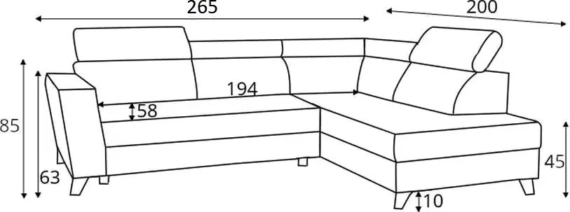 Casarredo - Komfort nábytek Rohová sedací souprava PRADIS rozkládací s úložným prostorem, pravá, látky A1 | potah: gemma 77,barva: N7 černá