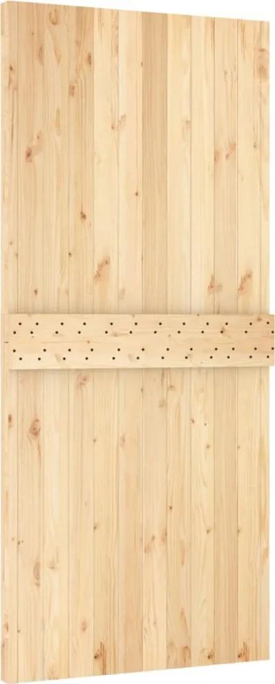 vidaXL Posuvné dveře s kováním 95 x 210 cm masivní borové dřevo [3202996]