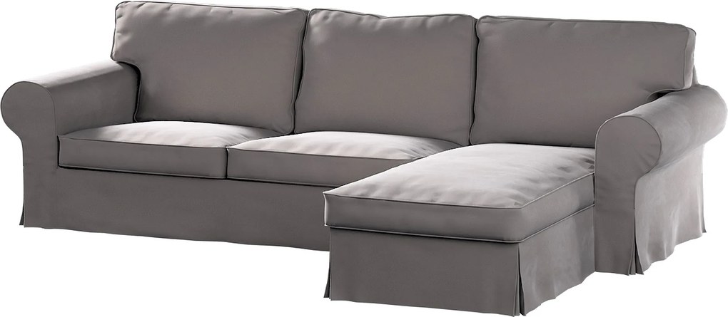 Potah na pohovku IKEA Ektorp 2-místná s lenoškou barva šedá látka lesklé, sametová