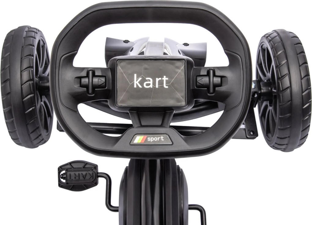 HOMCOM Dětský Go-Kart s Pedály a Ruční Brzdou, Nastavitelným Sedadlem, Přeřazovacím Mechanismem, Dětské Vozidlo s EVA Koly pro Děti ve Věku 3-8 Let