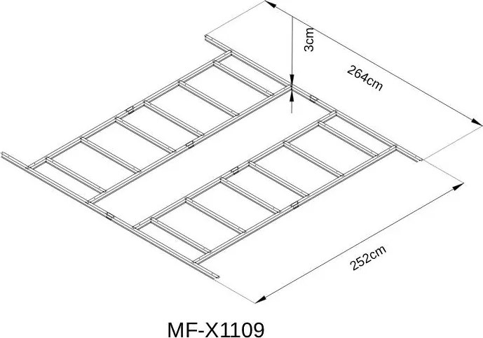 Základna BBSH-ZDB9 pro zahradní domek BestBerg ZDB-9 / 252 x 264 cm / ocel / stříbrná