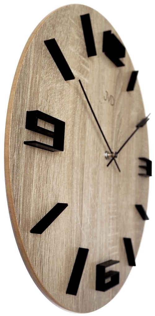 Designové moderní dřevěné hodiny s 3D číslicemi JVD HC27.3 