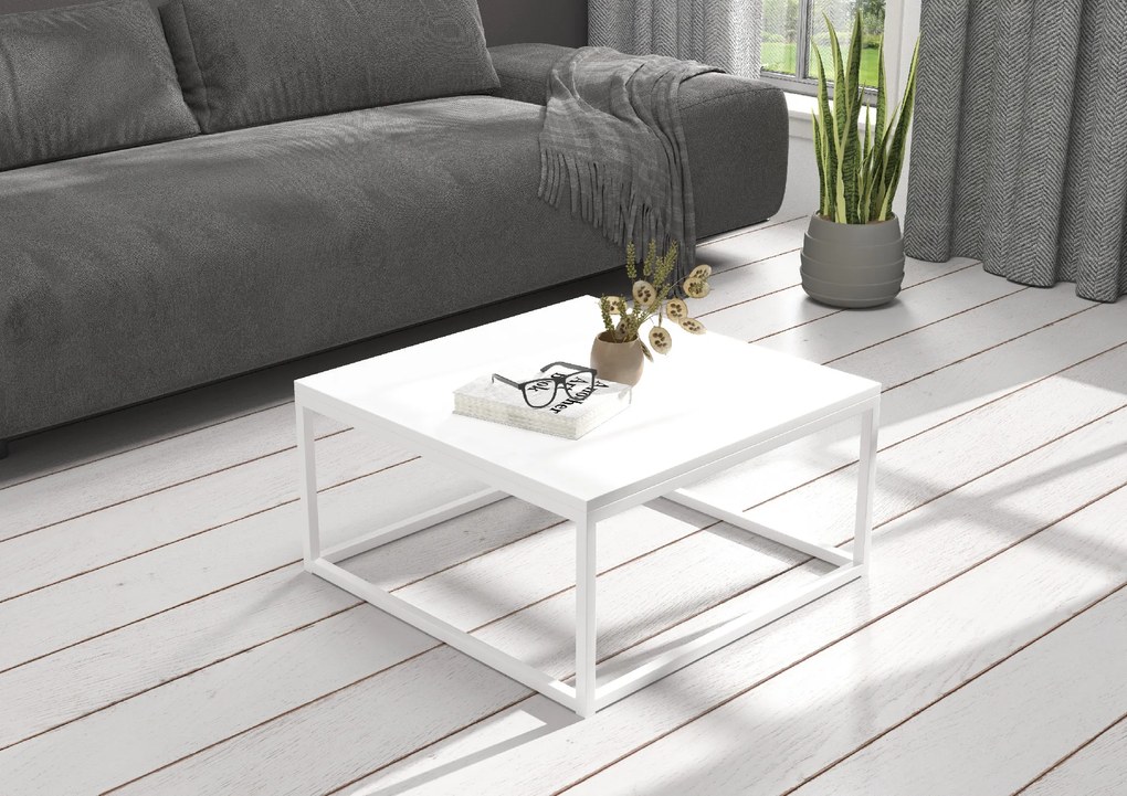 ADRK Furniture Konferenční stolek BELTEN 65x65 CT-BEL-W-W