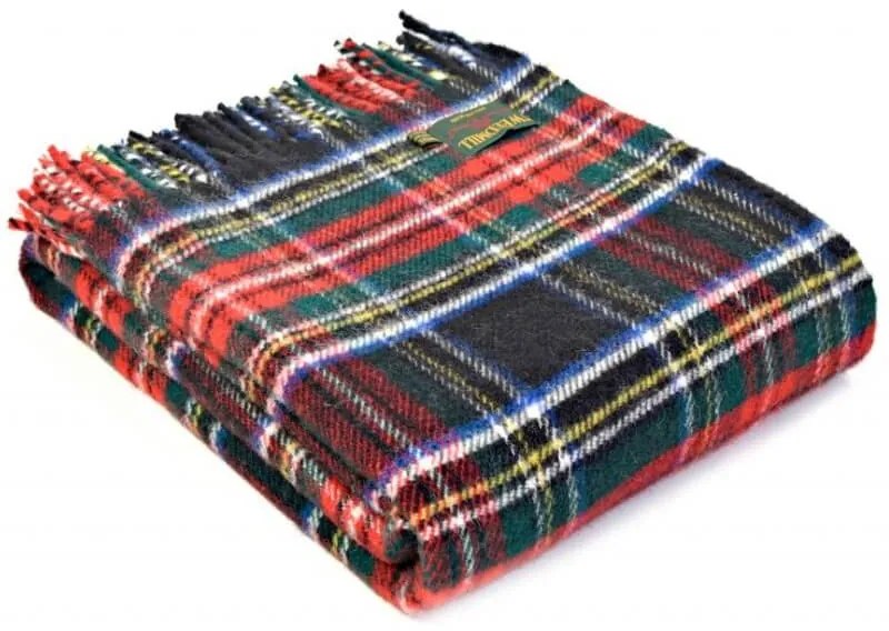 Vlněná deka Tartan Black Stewart Tweedmill