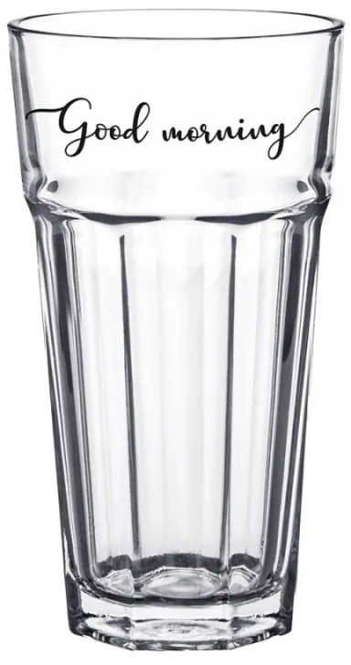 Vysoká sklenička s nápisem Good morning – 320 ml