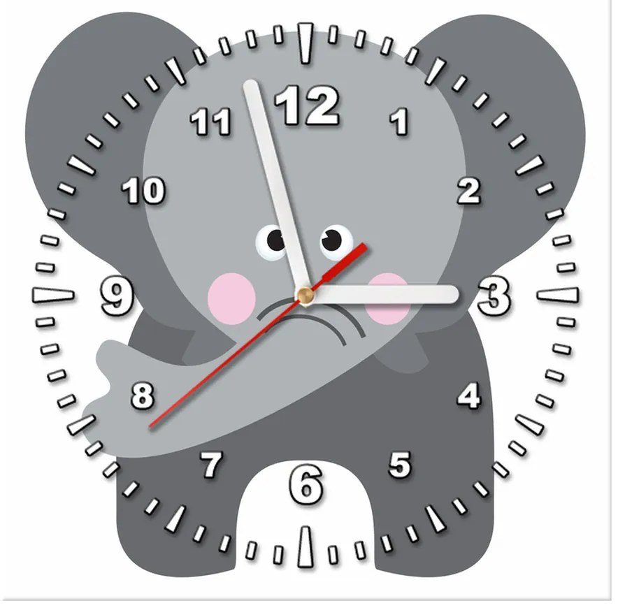 Gario Obraz s hodinami Slon Rozměry: 30 x 30 cm