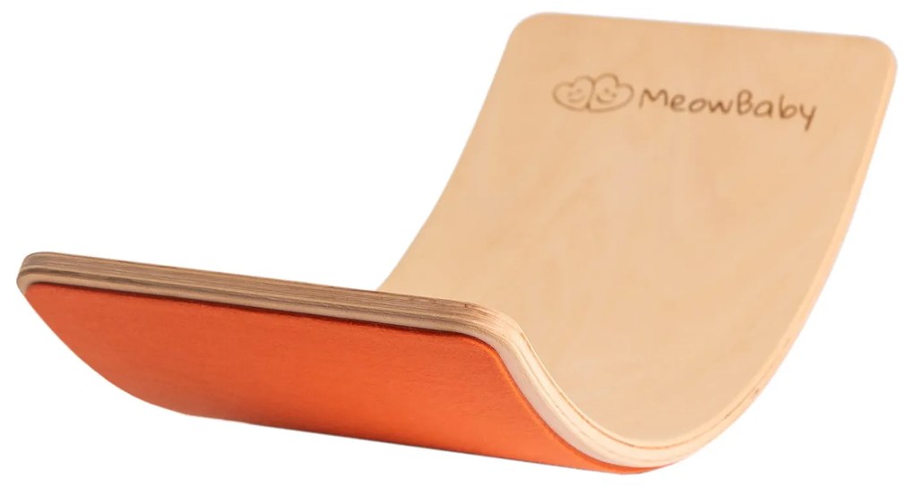 MeowBaby Houpací balanční prkno s barevnou plstí Barevné provedení: Jednobarevné - oranžová