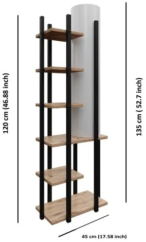 Stojací lampa s poličkami MODA DOR 1xE27/40W/230V černá/hnědá