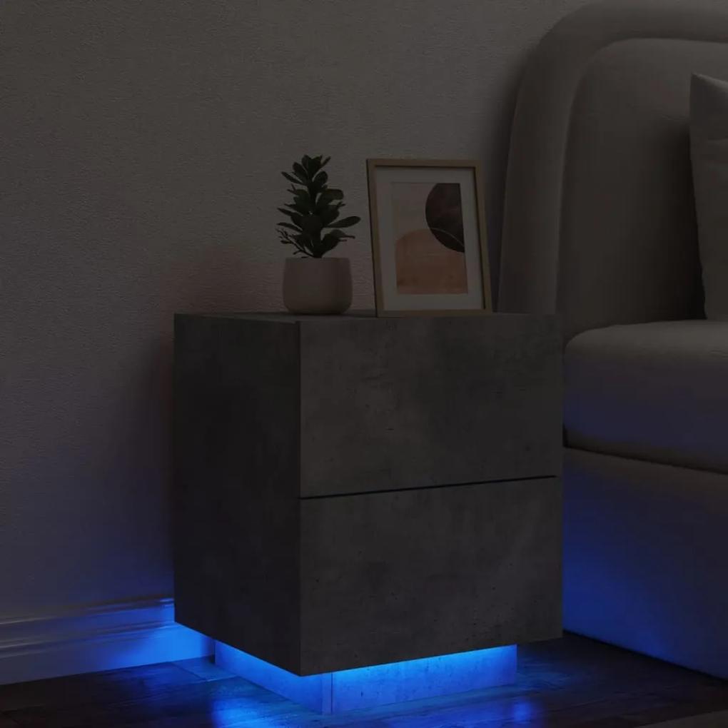 vidaXL Noční stolek s LED osvětlením kompozitní dřevo [836735] Barva: hnědý dub