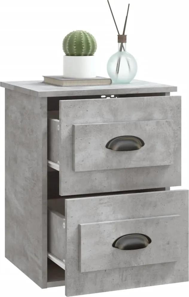 vidaXL Nástěnný noční stolek 41,5 x 36 x 53 cm [816400] Barva: Betonová šedá