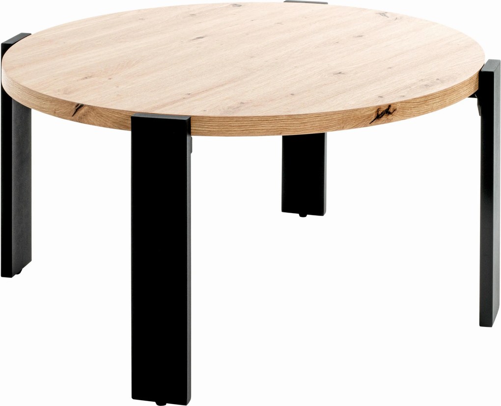 XXXLutz KONFERENČNÍ STOLEK, barvy dubu, kov, kompozitní dřevo, 75/75/42 cm - Konferenční stolky - 001931037124