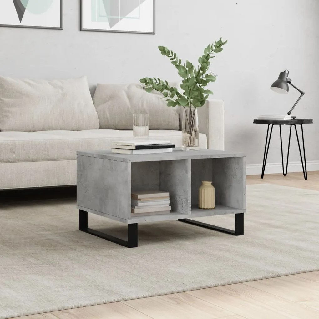 Konferenční Stolek Betonově Šedý 60X50X36,5 Cm Kompozitní Dřevo - Kouřový dub