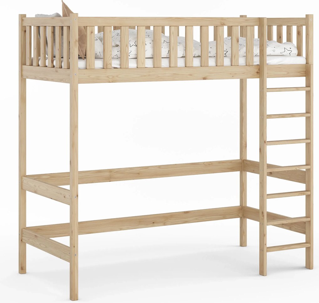 Rkids | Vyvýšená postel Rivo 80x180 Přírodní