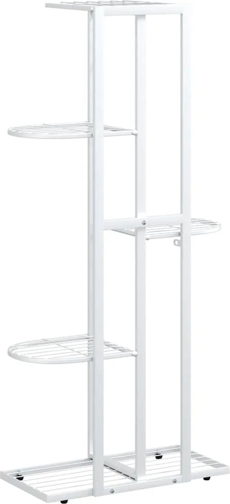 5patrový stojan na květiny 43 x 22 x 98 cm bílý kov 336111