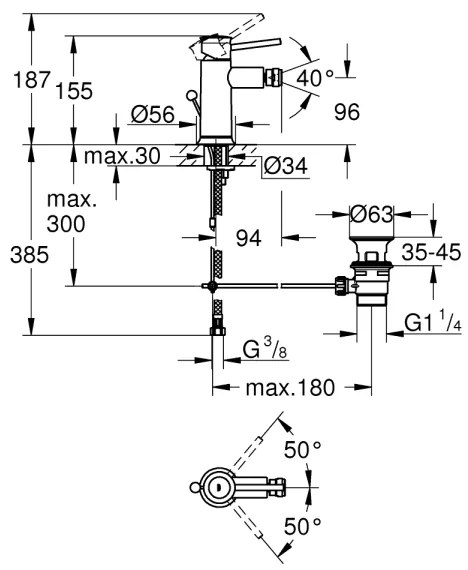 GROHE 23785000 - Bidetová baterie START CLASSIC lesklý chrom