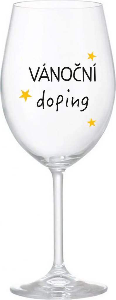 VÁNOČNÍ DOPING - čirá sklenice na víno 350 ml