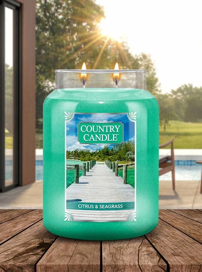 Country Candle – vonná svíčka Citrus & Seagrass (Citrusy a mořská tráva), 680 g