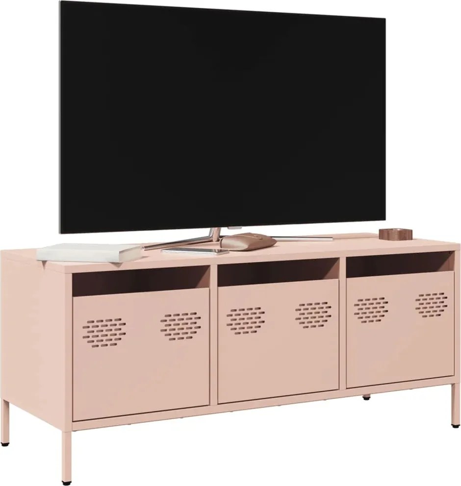 Fionshop 263676351 Tv skříňka růžová 101,5x39x43,5 cm ocel válcovaná za s