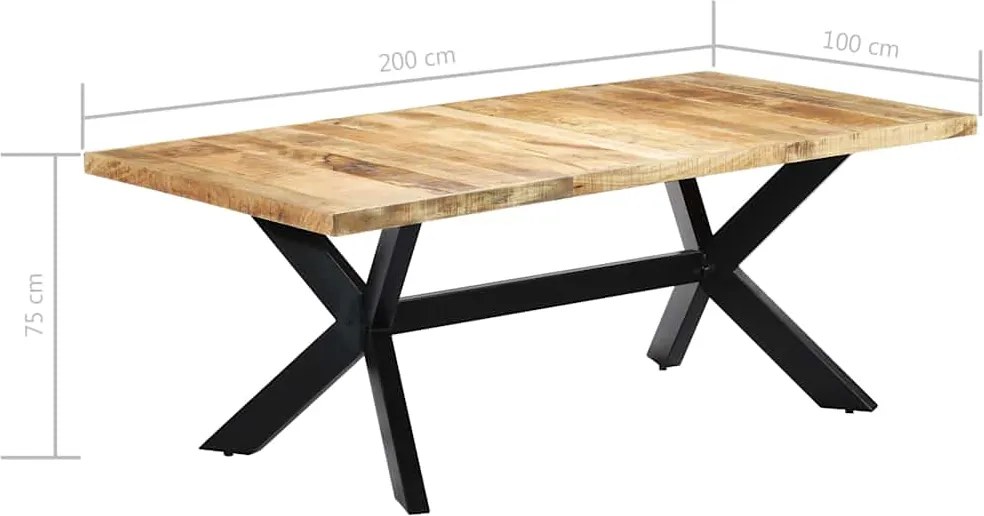 Jídelní stůl 200 x 100 x 75 cm masivní mangovníkové dřevo 247427