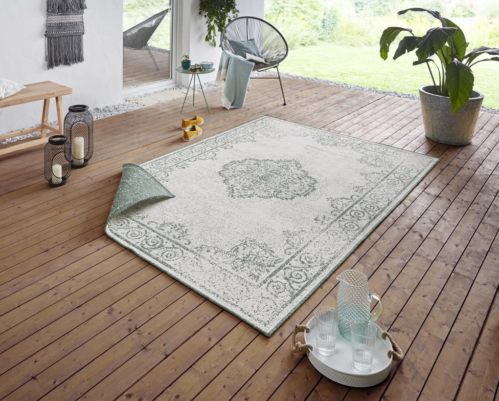 NORTHRUGS - Hanse Home koberce Kusový koberec Twin Supreme 103869 Cebu Green/Cream – na ven i na doma - 240x340 cm