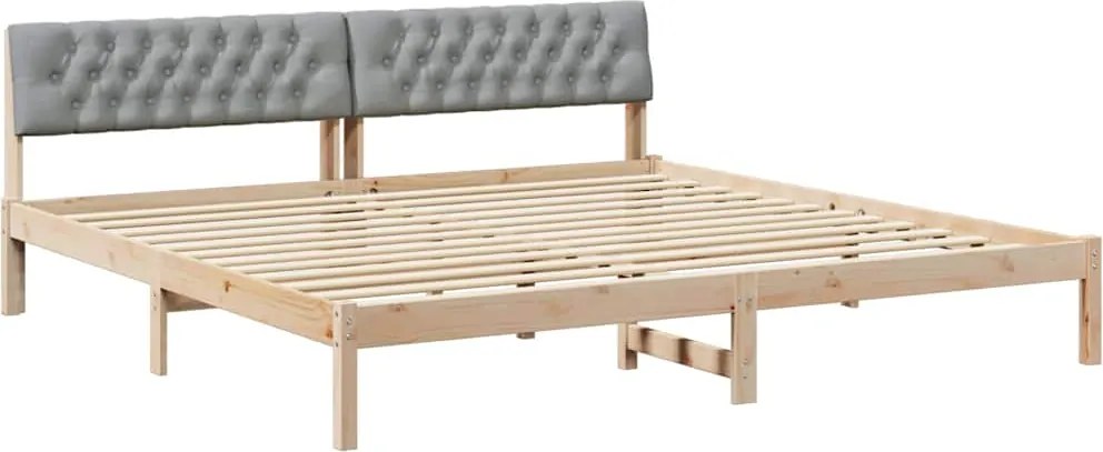 Rám postele s čelo Hnědá a světlá šedá 200 x 200 cm 3394338